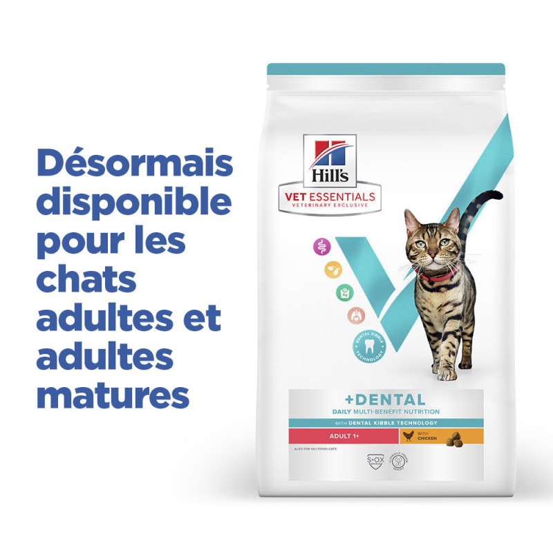 Vet Essentials Chat Multi-Benefit + Dental Adult1+ Poulet