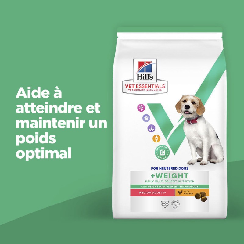 Vet Essentials Chien Multi-Benefit + Weight Adult1+ Medium Poulet
